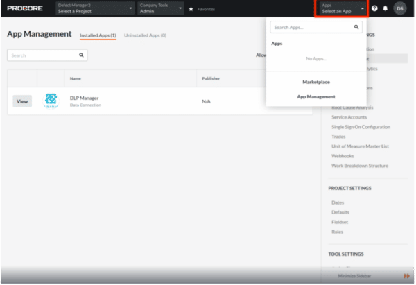 Procore Integration - DLP Manager