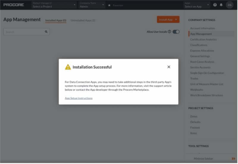 Procore Integration - DLP Manager